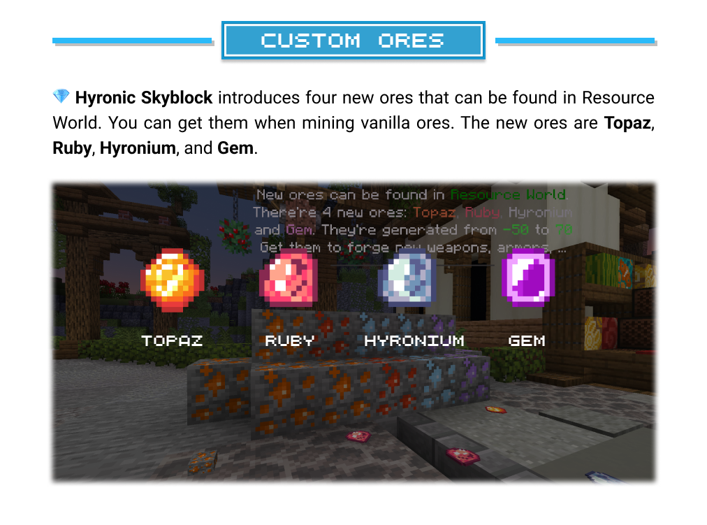 🎫服务端 - Hyronic Skyblock Setup - 高质量空岛服务端，材质，家具，GUI，玩法拓展 | 我的世界Tinksp资源 ...